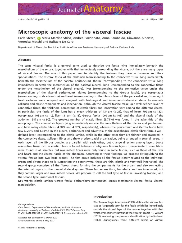 Joa 231 121 | PDF | Anatomy | Tissue (Biology)