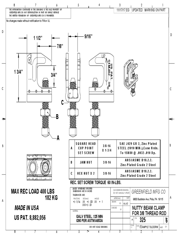 Made in Usa: Rec. Set Screw Torque 60 In-Lbs | PDF | Building Materials ...