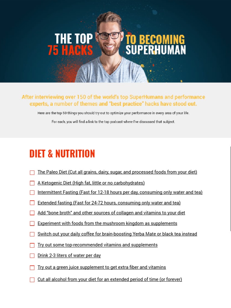 Optimize Your Diet, Sleep, Exercise and Productivity | PDF | High ...