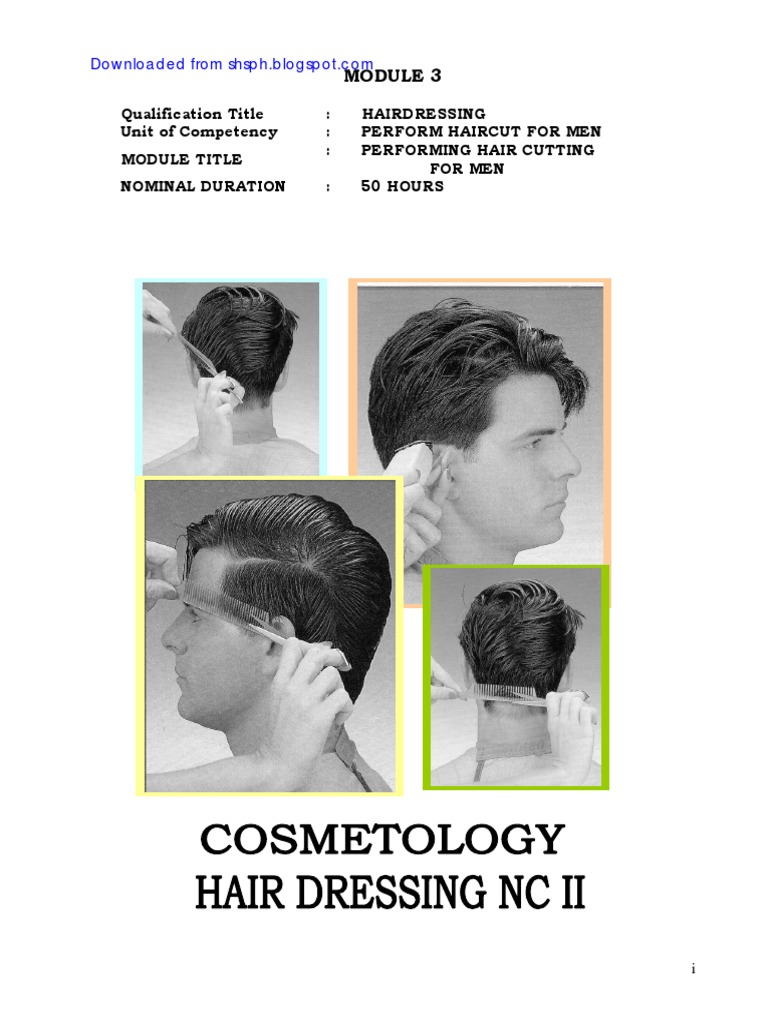 Men's Hair Cutting Techniques Module | PDF | Scissors | Hairstyle