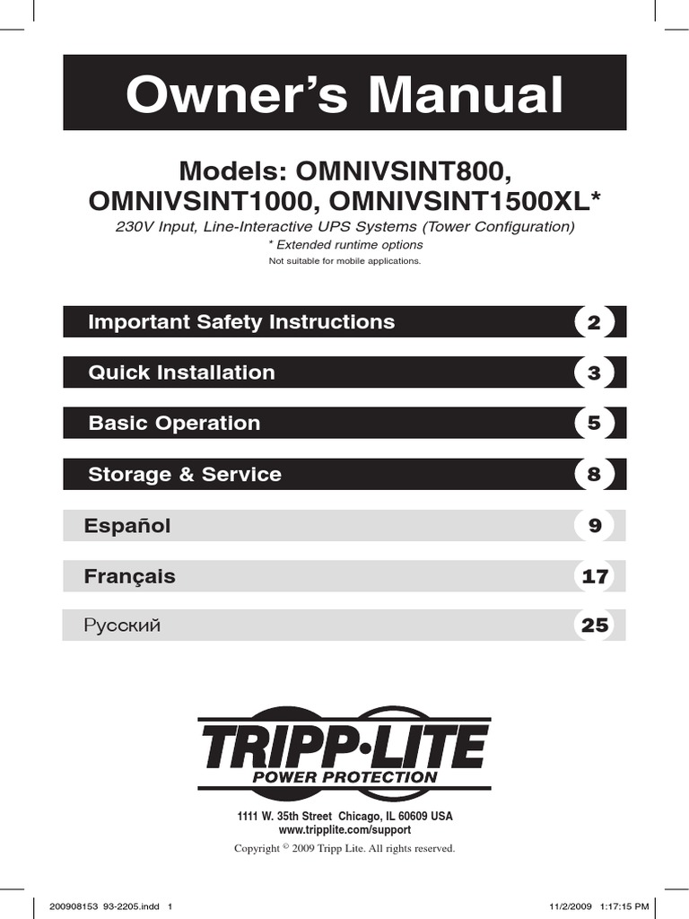 Tripp Lite Owners Manual 754054 PDF | PDF | Electrical Connector ...