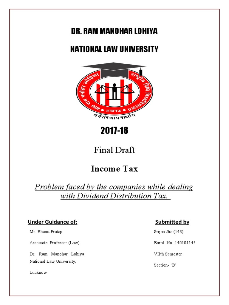 Income Tax Project | Download Free PDF | Dividend | Corporate Tax