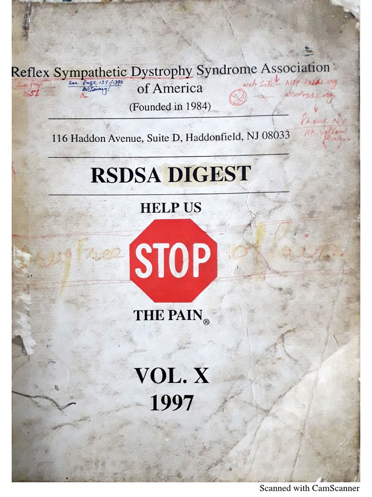 Rsdsa Reflex Sympathetic Dystrophy Syndrome | PDF