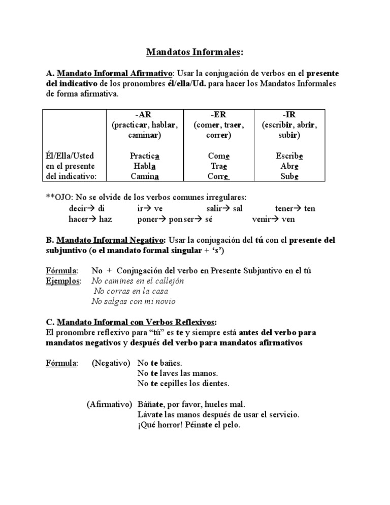 Mandatos Informales - Explicación | PDF