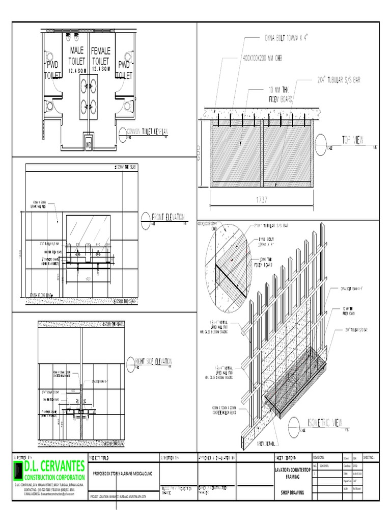 Lavatory Countertop Framing Details | PDF