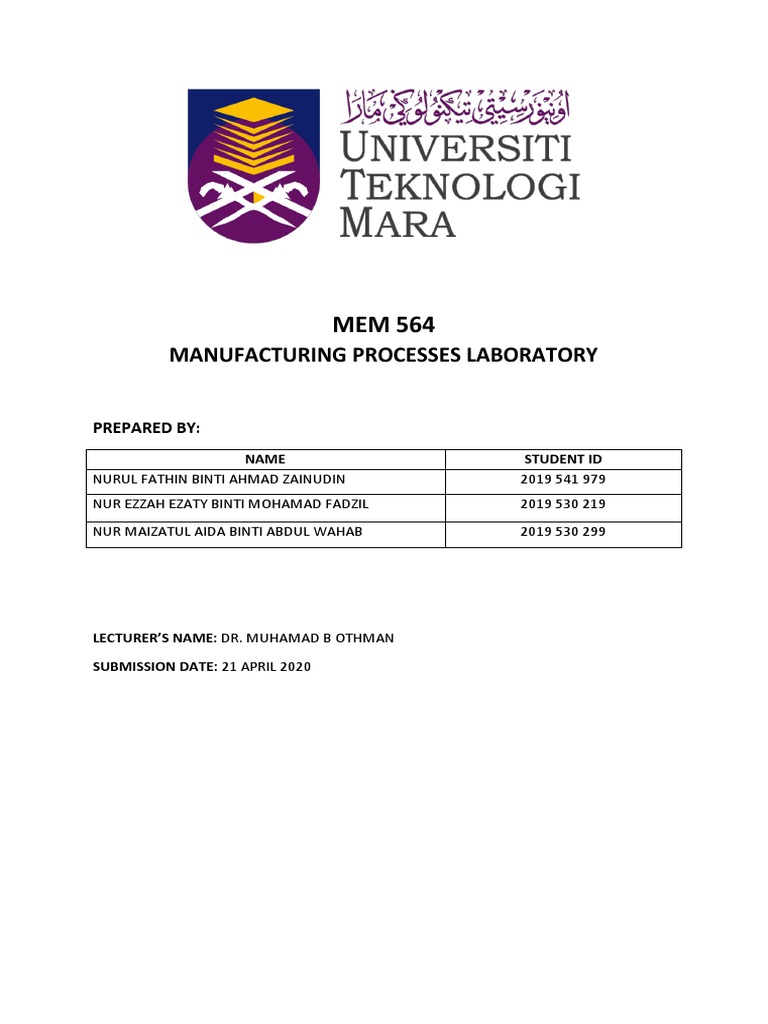 Lab Report Edm Wirecut PDF | PDF | Industrial Processes | Applied And Interdisciplinary Physics
