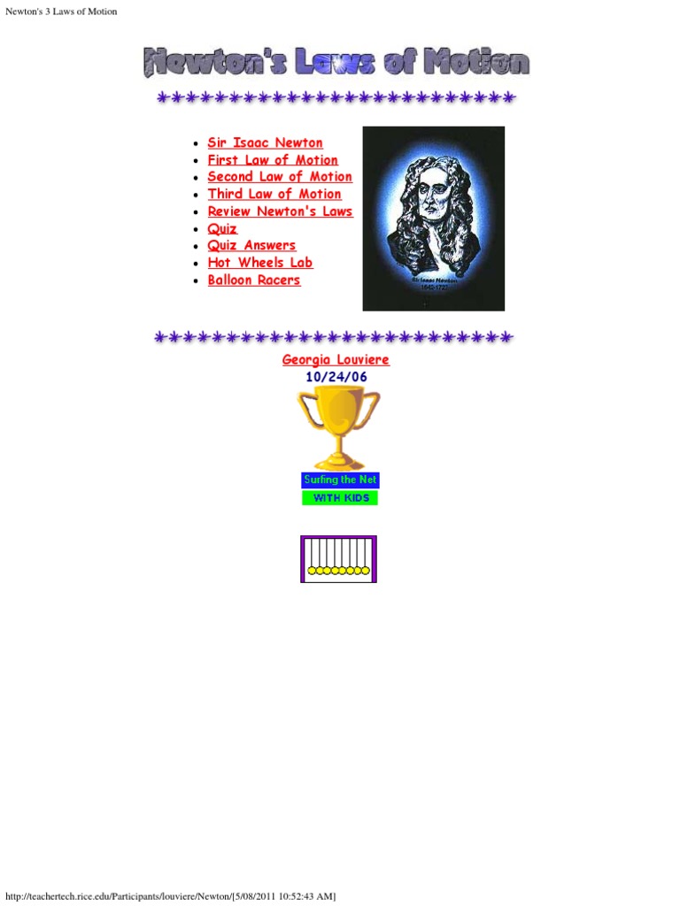 Sir Isaac Newton First Law of Motion Second Law of Motion Third Law of ...