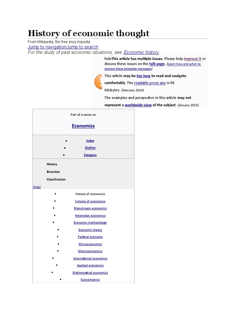 History of Economic Thought | PDF | Neoclassical Economics | History Of ...