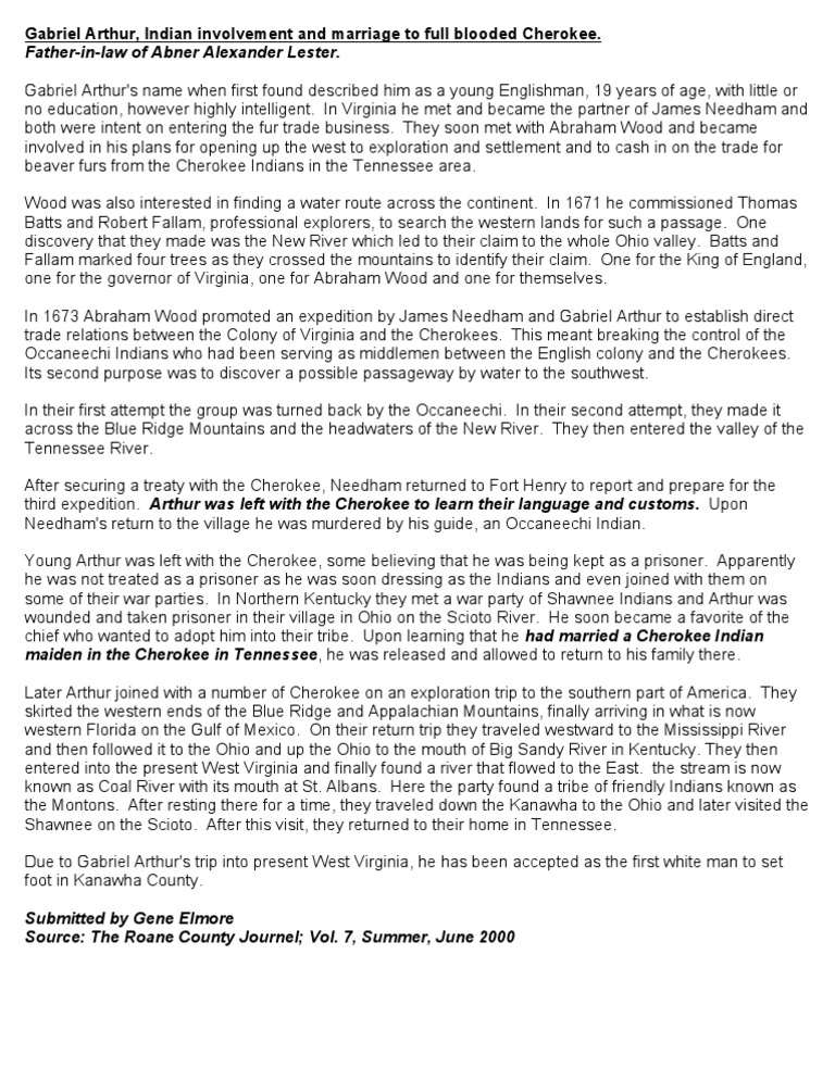 Gabriel Arthur | PDF | Ohio River | Indigenous Peoples Of North America