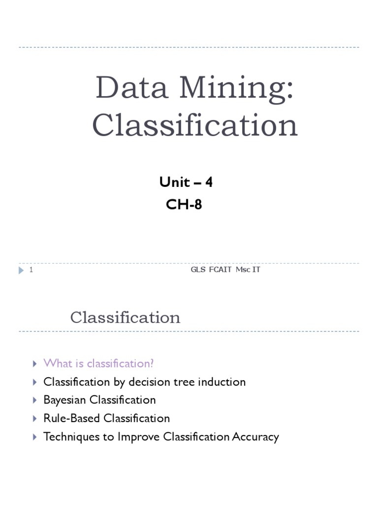DWDM-unit-4 Ch-8 | PDF | Statistical Classification | Bayesian Inference