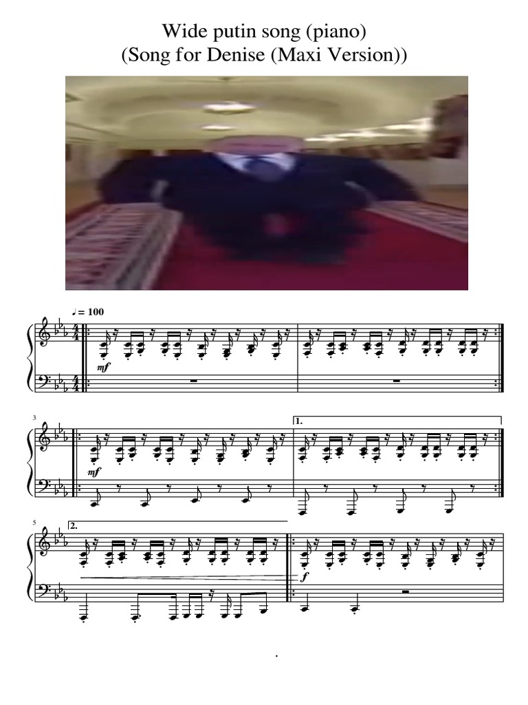 Wide Putin Song (Piano) (Song For Denise (Maxi Version) ) | PDF
