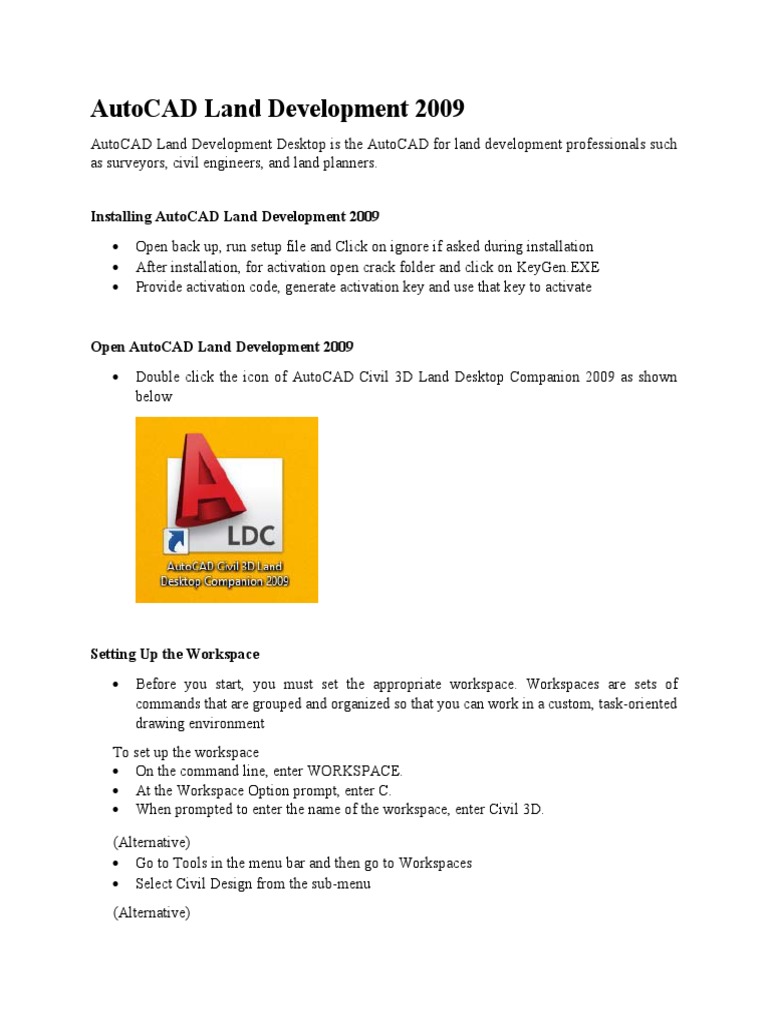 AutoCAD Land Development 2009 Guide PDF | PDF | Contour Line | Menu ...