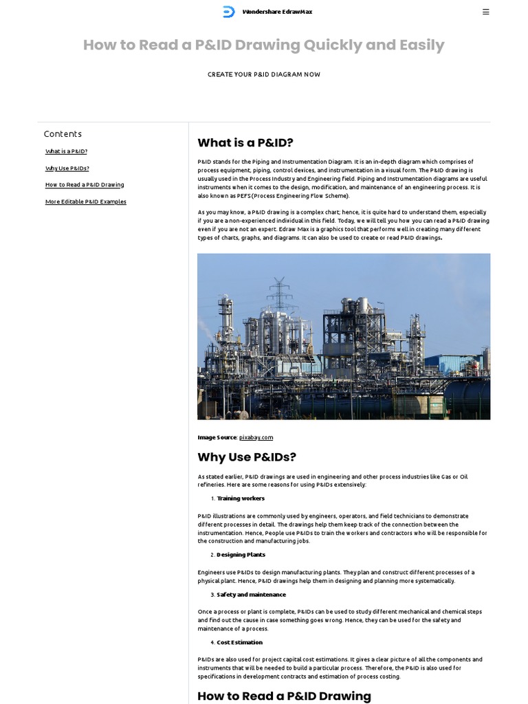 How To Read A P&ID Drawing Quickly and Easily - Edraw Max | PDF ...