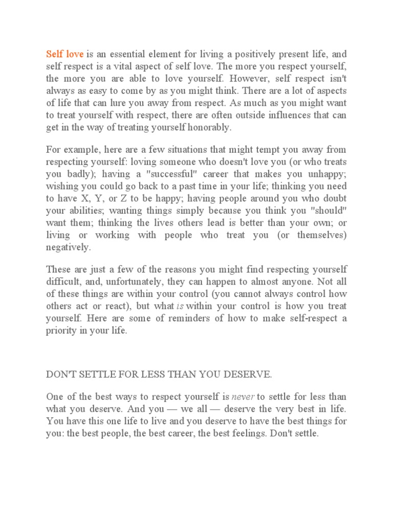 12 Self Love PDF | Download Free PDF | Self Esteem | Feeling