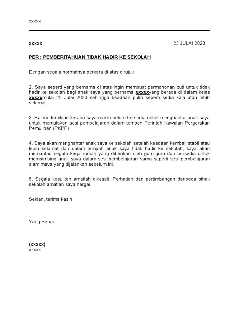 SURAT CUTI PKP Sample | PDF