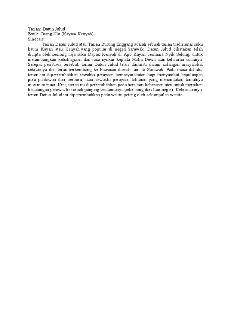 Tarian Datun Julud | PDF | Seni
