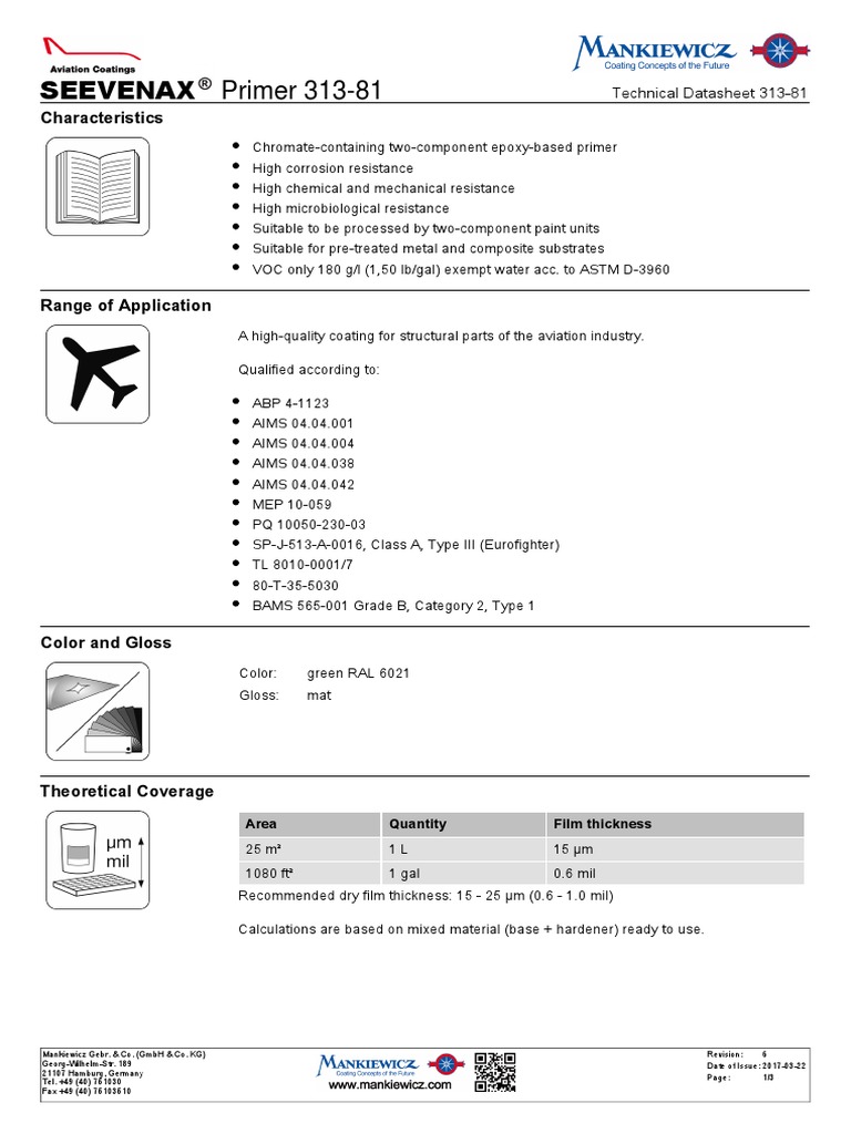 TDS - Primer - 313 - 81 - MNCK | PDF | Industrial Processes | Materials