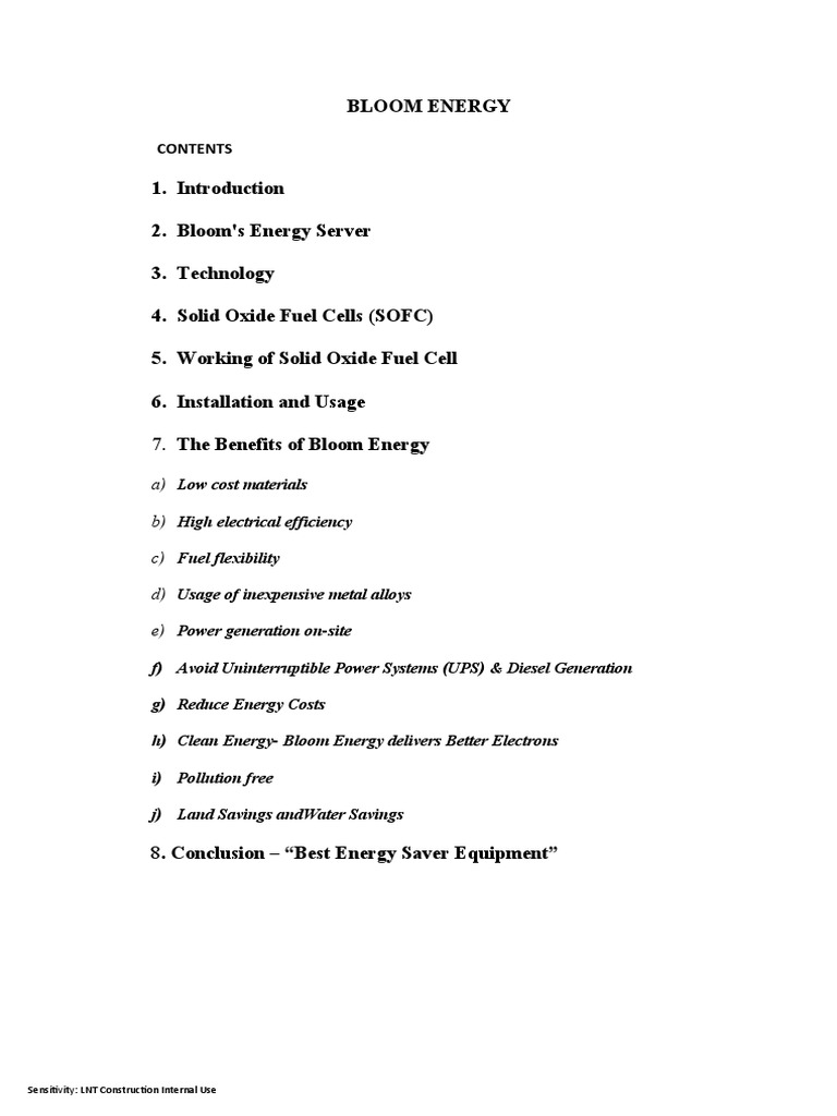BLOOM ENERGY Final Presentation | PDF | Solid Oxide Fuel Cell | Fuel Cell