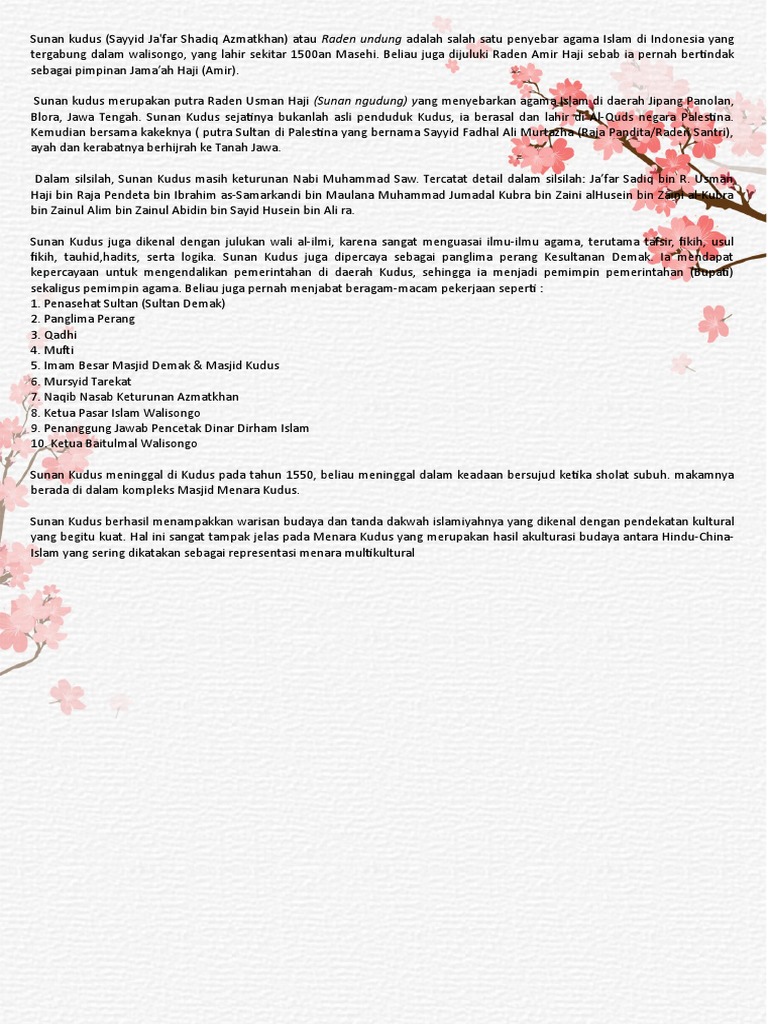 Sunan Kudus | PDF | Agama & Spiritualitas