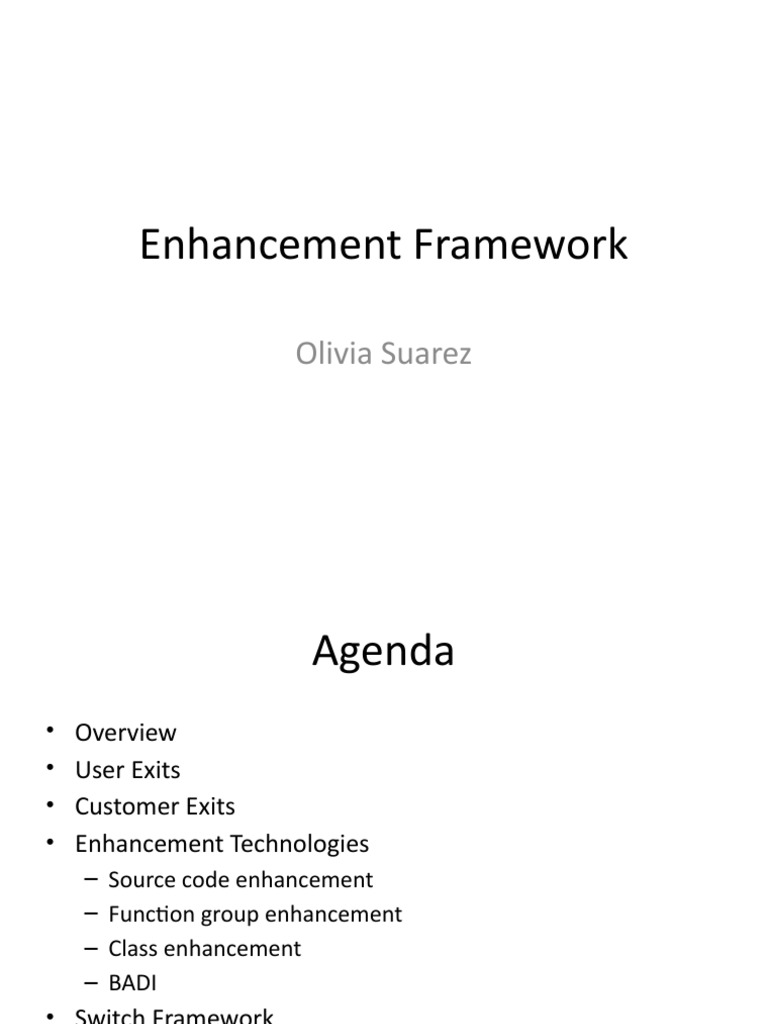 Enhancement Framework: Olivia Suarez | PDF | Subroutine | Class (Computer Programming)