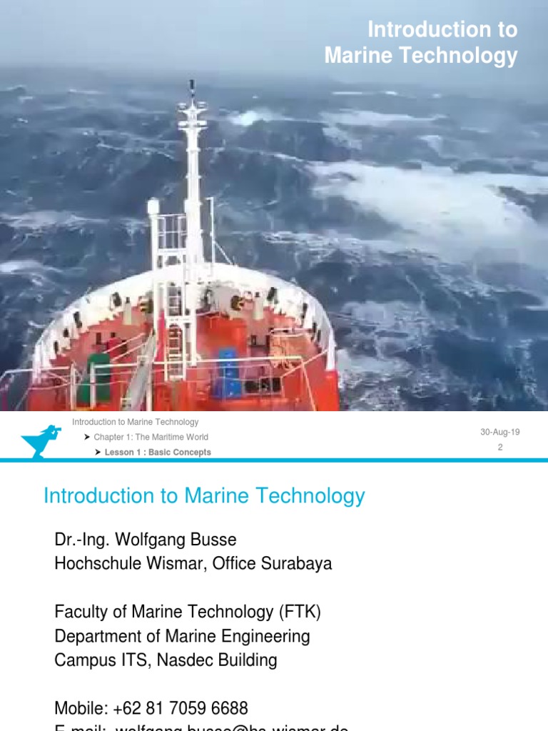 Introduction to the Fundamentals of Marine Technology | PDF | Engineer ...