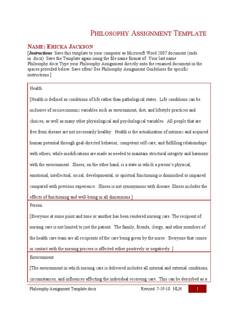 Jackson Philosophy | PDF | Nursing | Applied Psychology