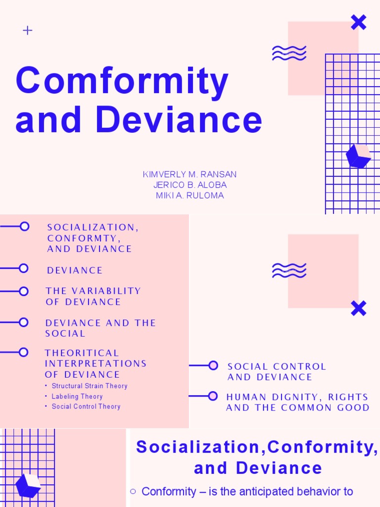 Comformity and Deviance: Kimverly M. Ransan Jerico B. Aloba Miki A ...