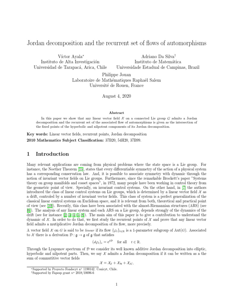 Jordan Decomposition | PDF | Lie Groups | Vector Space
