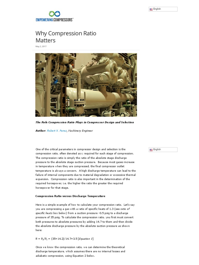 Understanding Compressor Compression Ratios | PDF | Temperature | Heat