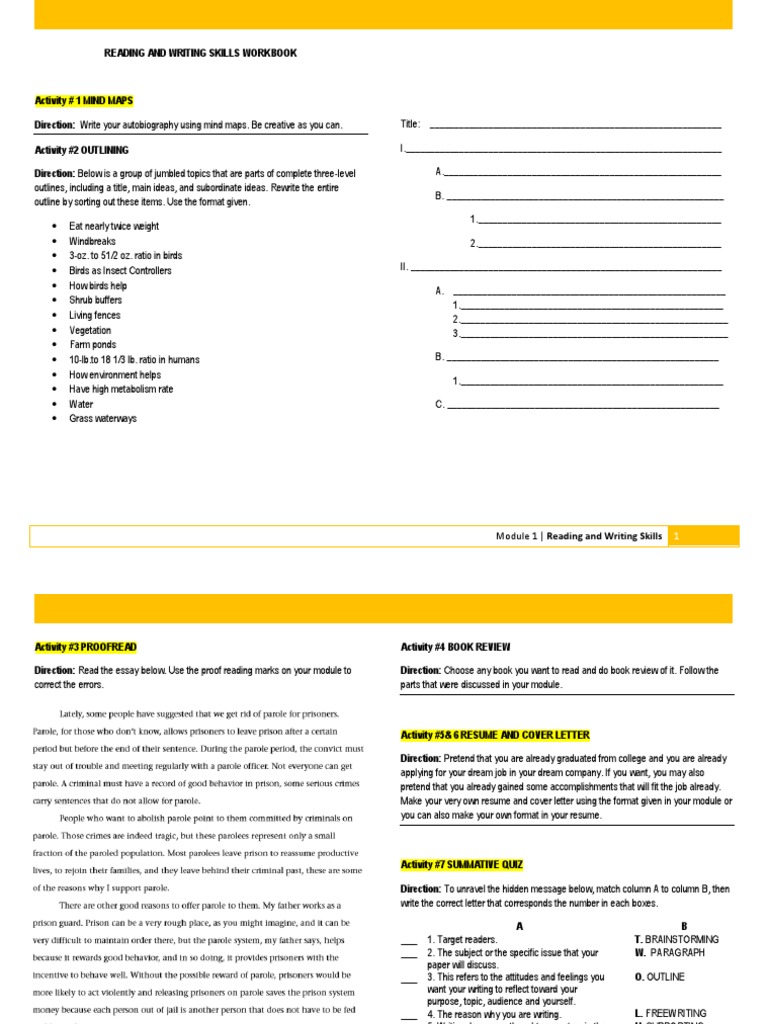 Reading and Writing Workbook | PDF | Cognitive Science | Epistemology
