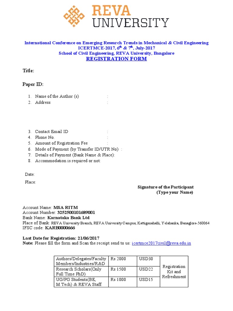 Title: Paper ID:: Registration Form | PDF