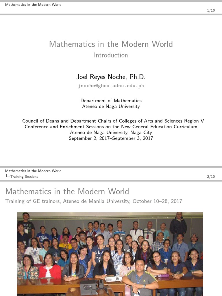 Mathematics in The Modern World: Joel Reyes Noche, PH.D | PDF ...