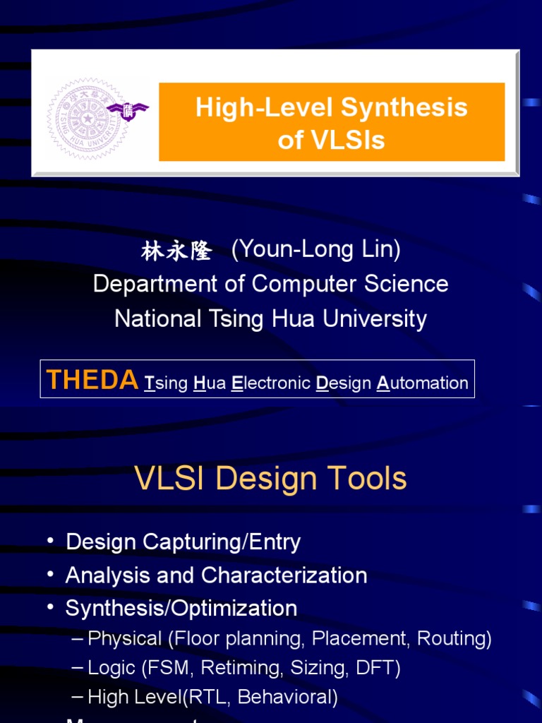 High Level Synthesis Of Vlsis Theda Pdf Logic Synthesis System On A Chip