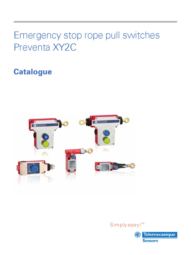 Emergency Stop Rope Pull Switches Preventa XY2C: Catalogue | PDF ...