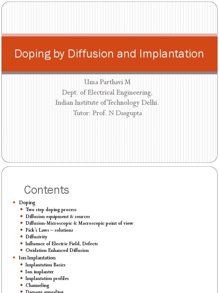 Diffusion Ion Implantation PDF | PDF | Ion Implantation | Doping (Semiconductor)