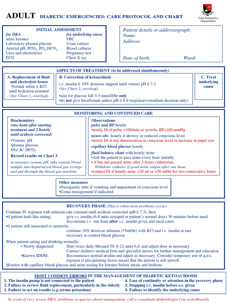 DKA Management Protocol for Adults | PDF | Intravenous Therapy ...