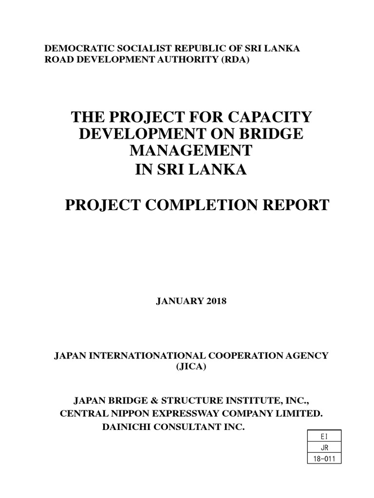 Bridge Guidelines Project Completion Srilanka JICA PDF | PDF ...