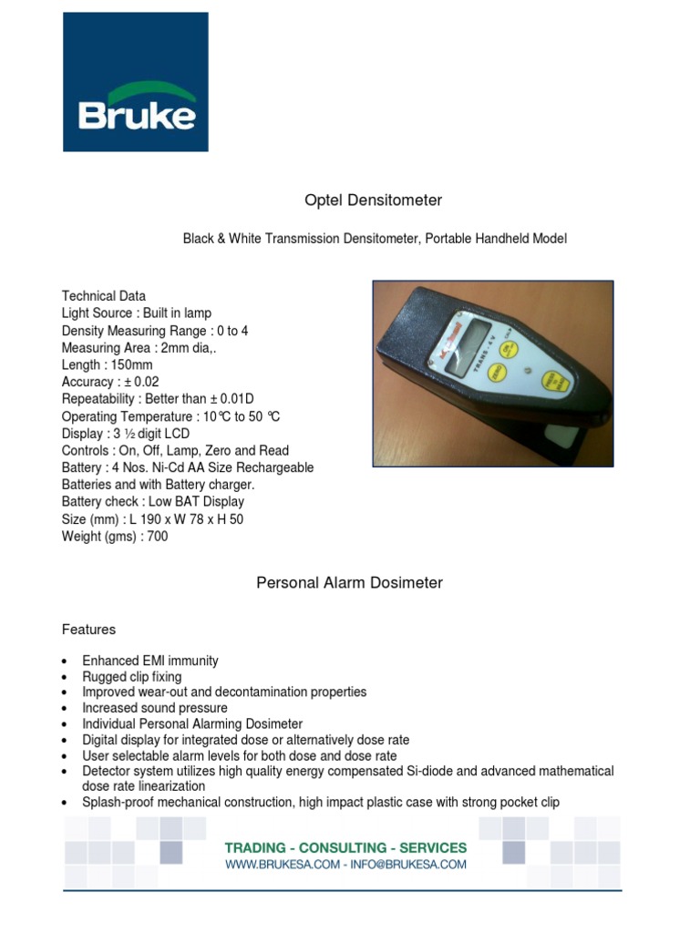 Optel Densitometer: Features | PDF
