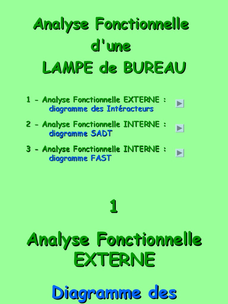 ANALYSE FONCTIONNELLE SADT FAST LAMPE de BUREAU | PDF | Lumière ...