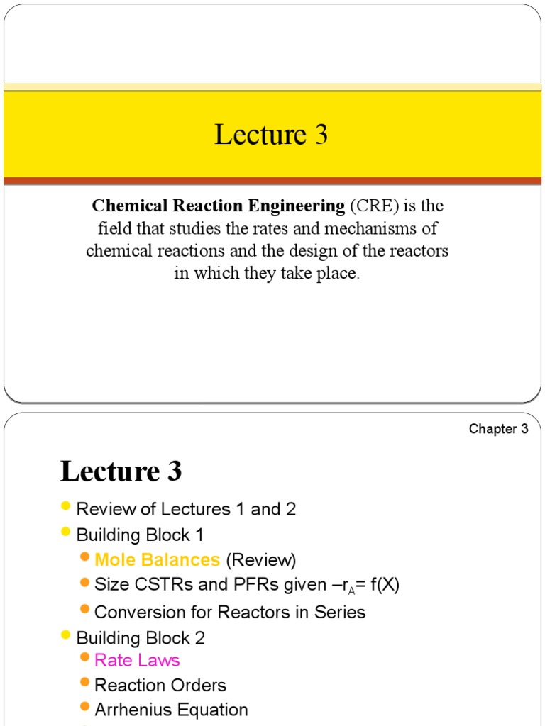 Chemical Reaction Engineering (CRE) Is The | PDF | Reaction Rate ...