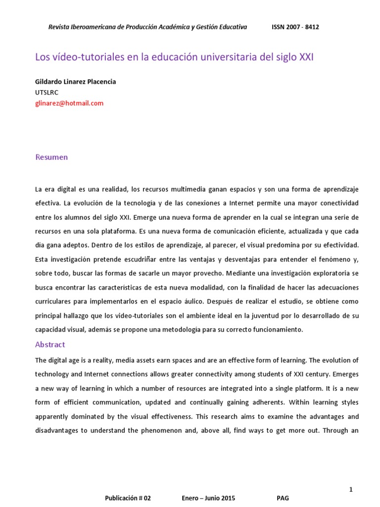 Caracteristicas de Videotutoriales | PDF | Aprendizaje | Software