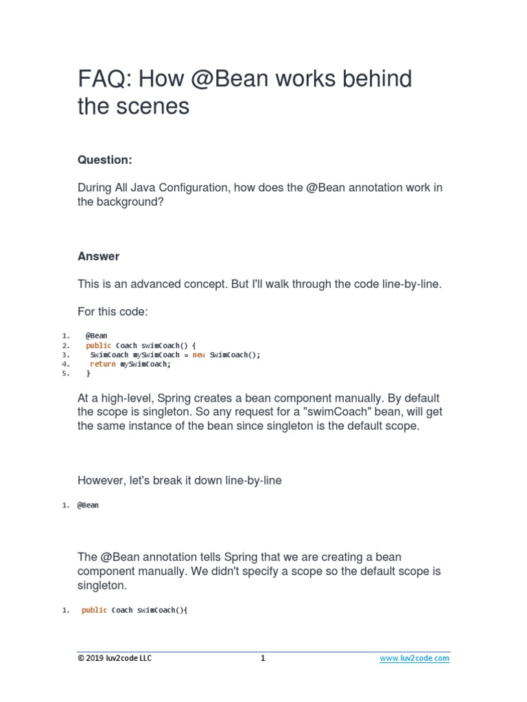 090 Faq How Bean Works Behind The Scenes | PDF | Application ...