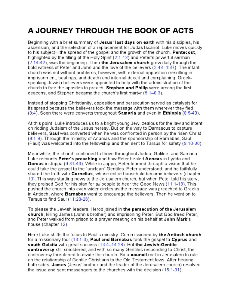 A Journey Through The Book of Acts | PDF | Paul The Apostle | Saint Peter