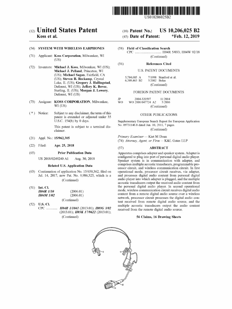 United States Patent: (10) Patent No .: US 10, 206, 025 B2 | PDF ...