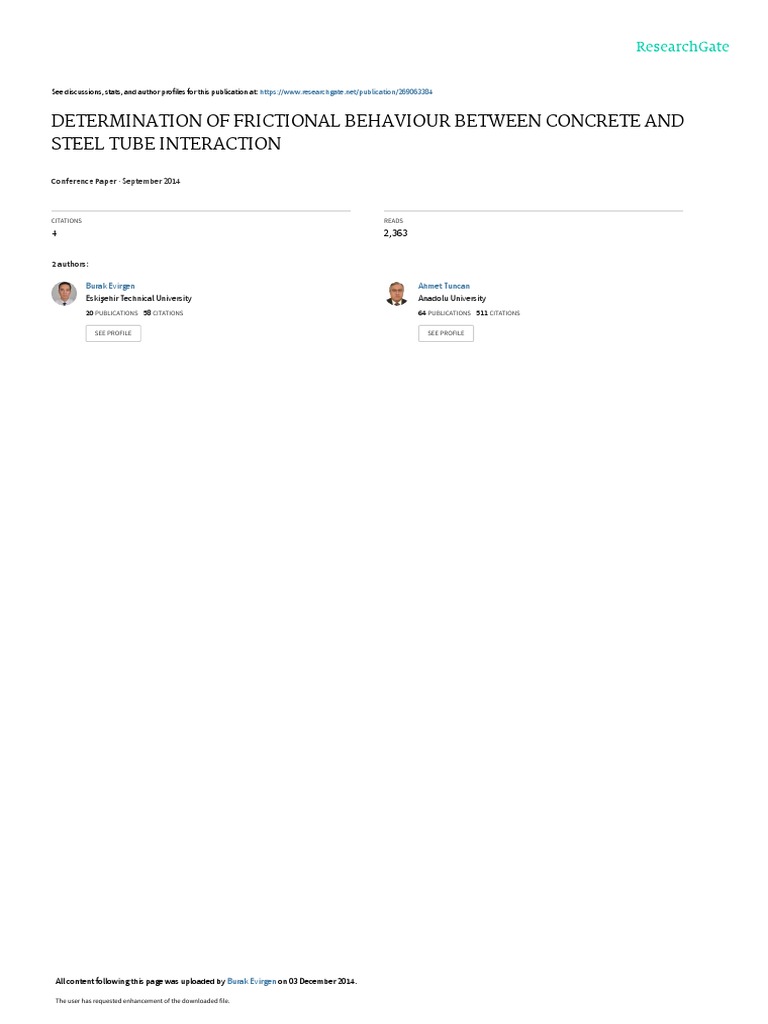 Friction Coefficient of Steel On Concrete or Grout | PDF