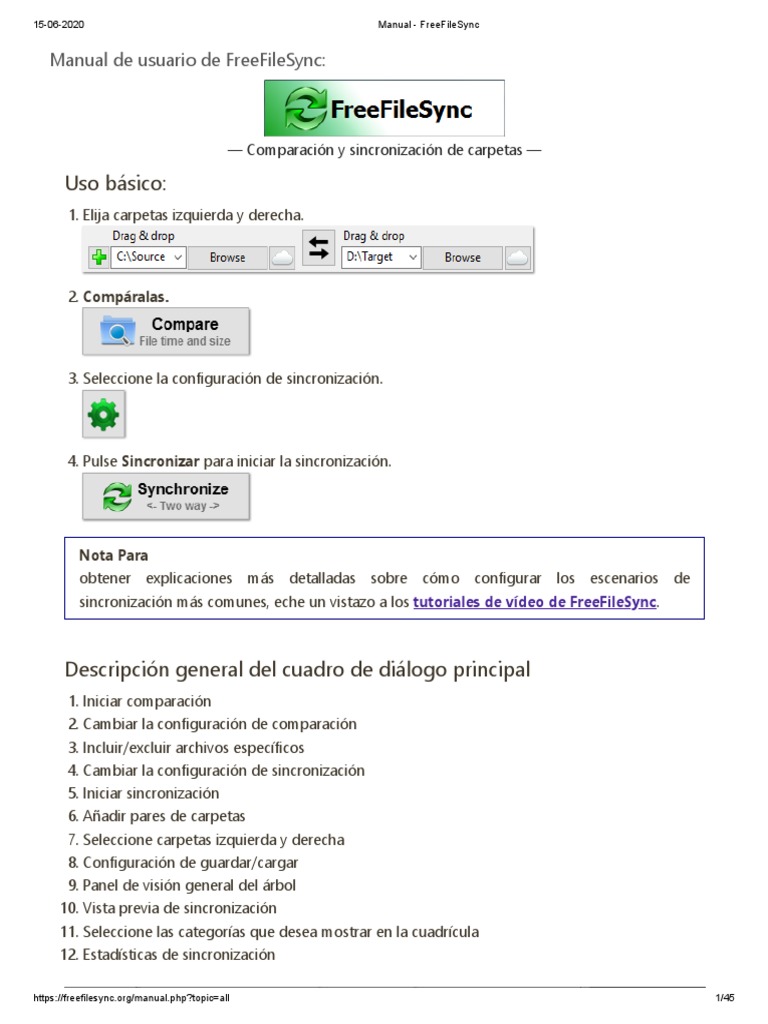 Manual - FreeFileSync | PDF | Hardware de la computadora | Gestión de ...