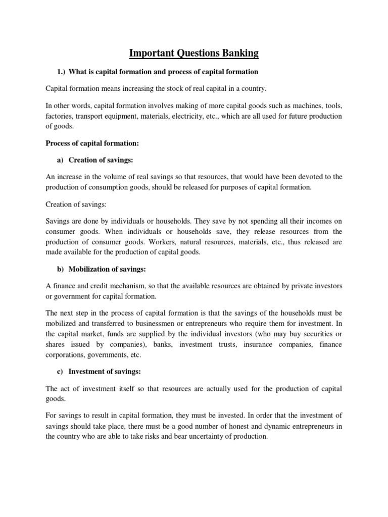 Important Questions Banking | Download Free PDF | Credit | Finance ...