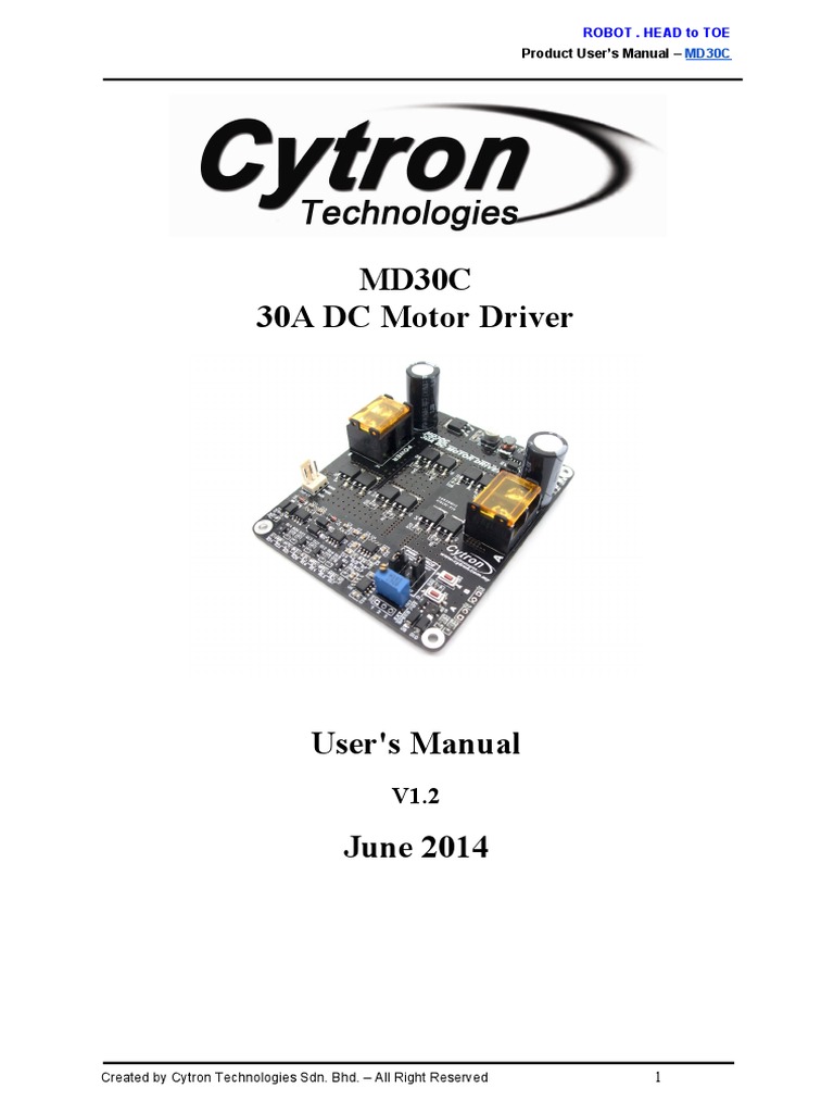 MD30C 30A DC Motor Driver User Manual | PDF | Electric Motor | Switch
