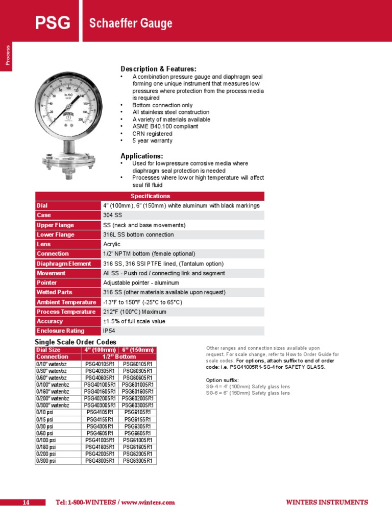 Manómetro Con Sello de Diafragma | PDF | Stainless Steel | Pressure Measurement