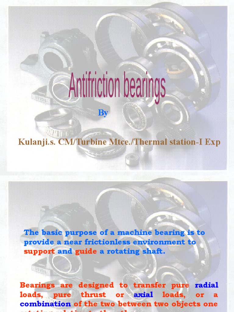 Antifriction Bearing Overview and Types | PDF | Bearing (Mechanical ...